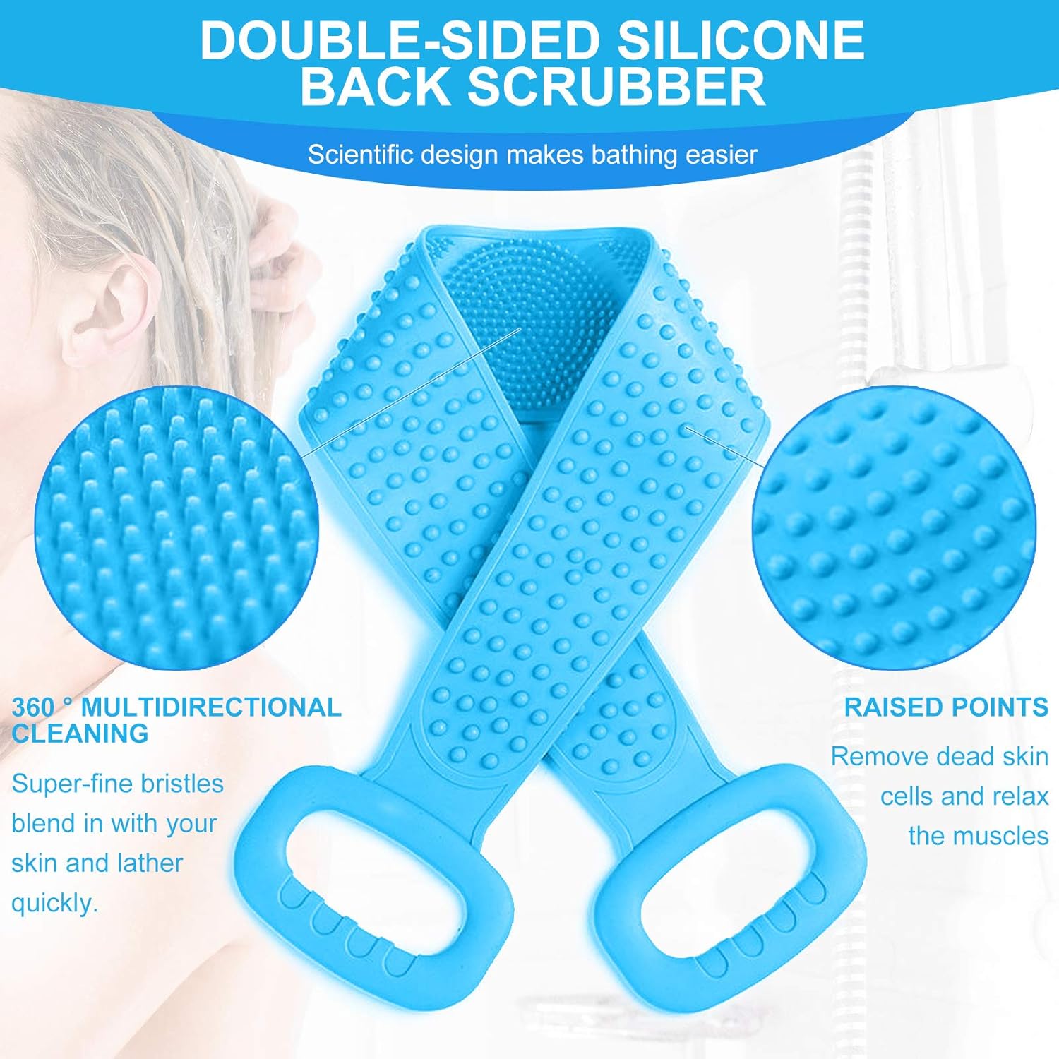 Back Scrubber, 31.5″ / 80 cm Upgraded, Silicone Body Scrubber Used To ...