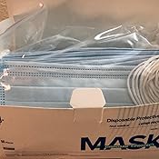 Amazon.com: 3 Ply Disposable Face Masks with Soft Ear Strap, Blue, 50 ...