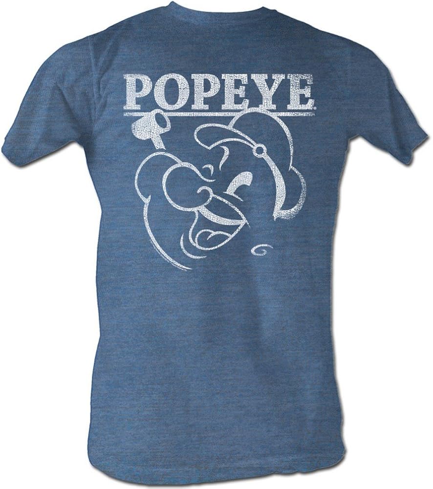 Popeye - Mens Popeye T-Shirt In Pacific Blue Tri Blend: Amazon.co.uk ...