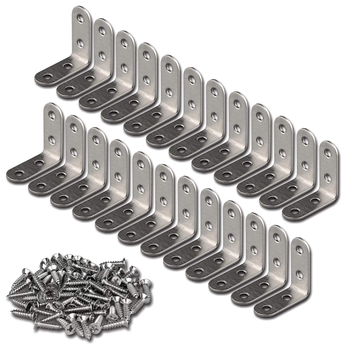 24 Pieces Stainless Steel Corner Braces (1.57 x 1.57 inch?40 x 40 mm ...