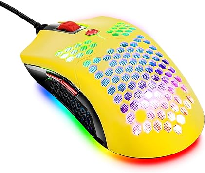 Gaming Mice Yellow Lightweight Wired Gaming Mouse with 7 Button 16RGB ...