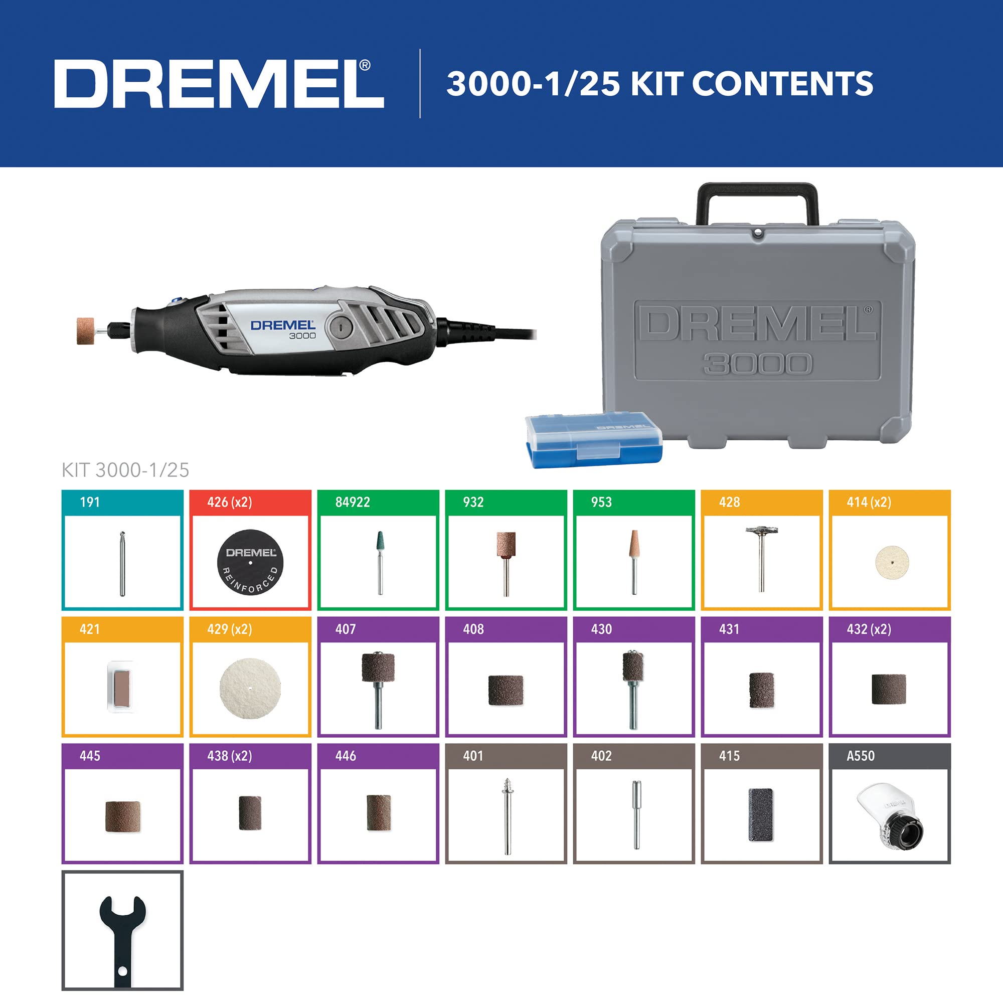 Mua Dremel 3000-1/25 Variable Speed Rotary Tool Kit - 1 Attachment & 25 ...