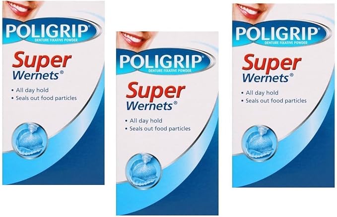 3 Pack Wernets Denture Fixative Powder for Longer Holding of Insecure ...