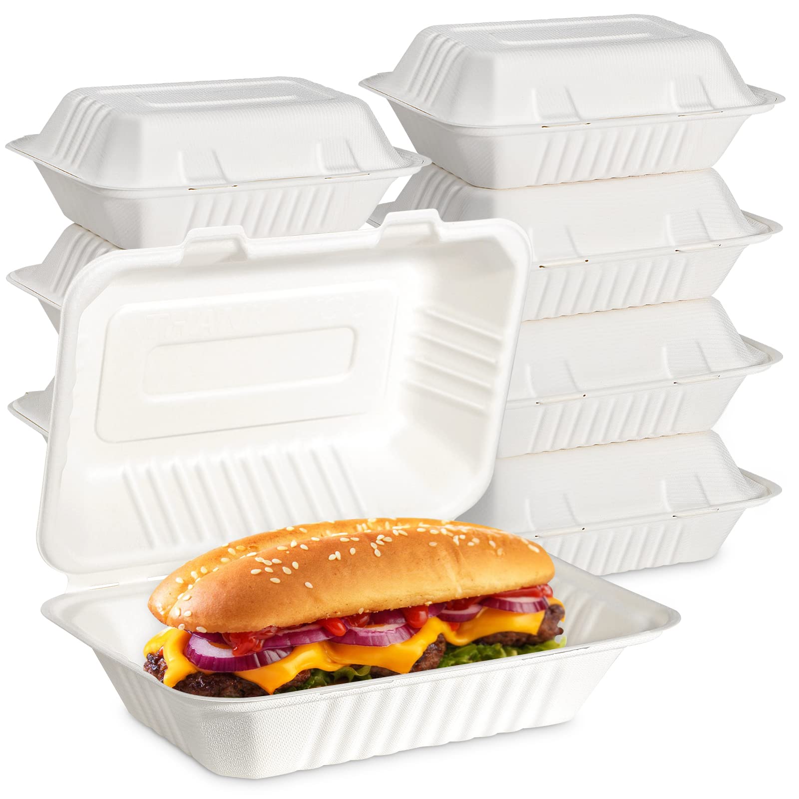 Mua Clamshell Take Out Food Container 75 Pack, 9 x 6 Compostable To Go ...