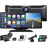 Amazon.com: Westods Portable 10.26" Wireless Carplay Screen & Android Auto with Adjustable ...