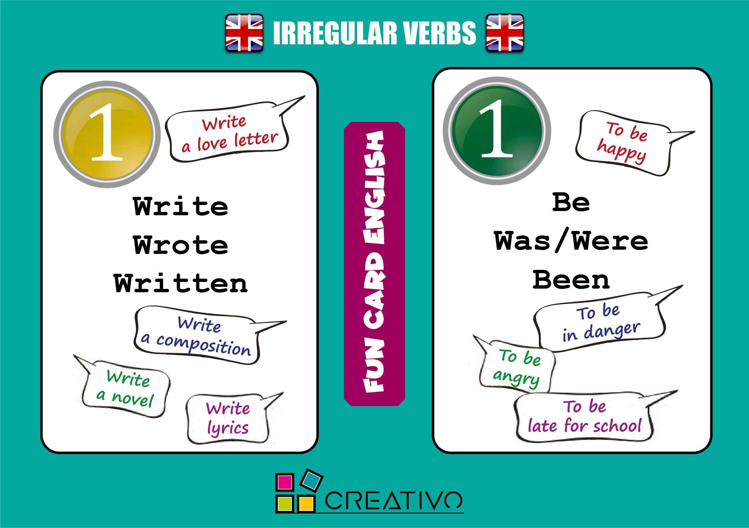 Mua Fun Card English Irregular Verbs (grammar and vocabulary flashcards ...