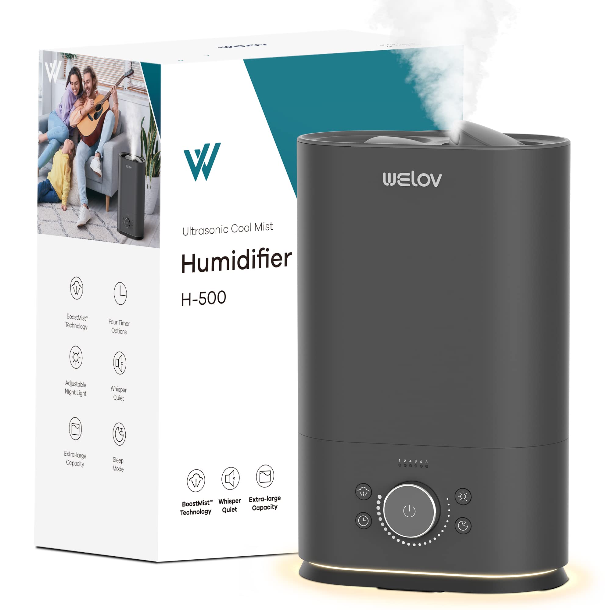 6L Humidifiers for Bedroom, WELOV BoostMist Cool Mist Humidifiers, 22dB ...