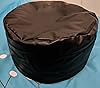 Bean Bag Bazaar Round Faux Leather Footstool - Living Room Footrest ...