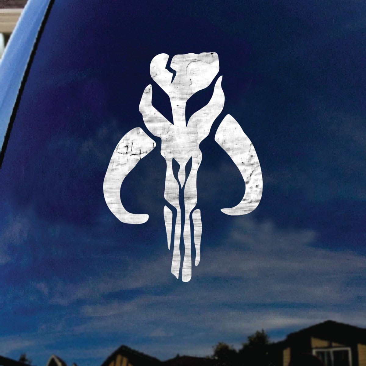SoCoolDesign Mandalorian Skull Silhouette White Character Car Window ...
