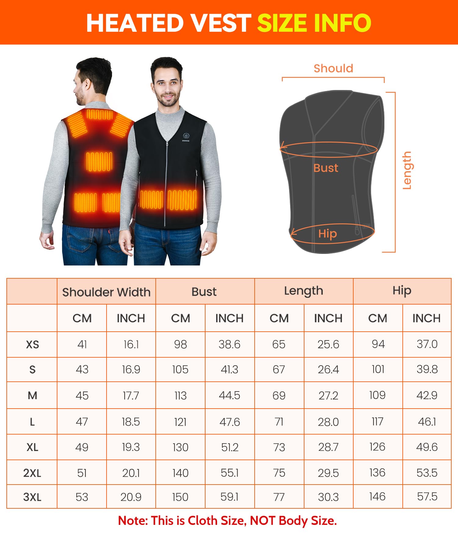 Mua Heated Vest for Men & Women, Smart heated Jacket (Battery Not ...