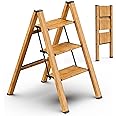 SOLADDER 3 Step Ladder Anti-Slip Foldable Step Stool Aluminum ...