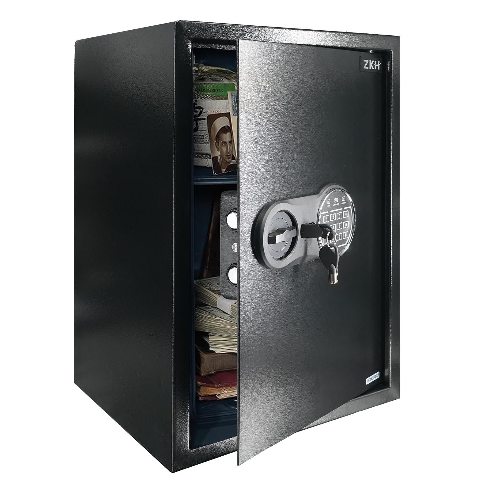 ZKH Safe Box, 1.9 Cubic Feet Money Safes with Digital Keypad Lock and ...