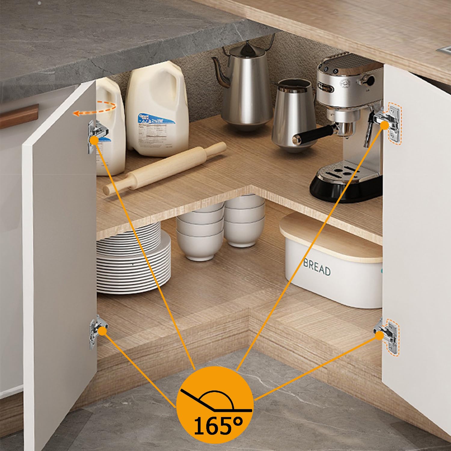 Mua Luokim 165 Degree Lazy Susan Mepla Cabinet Hinge Full Overlay Screw ...