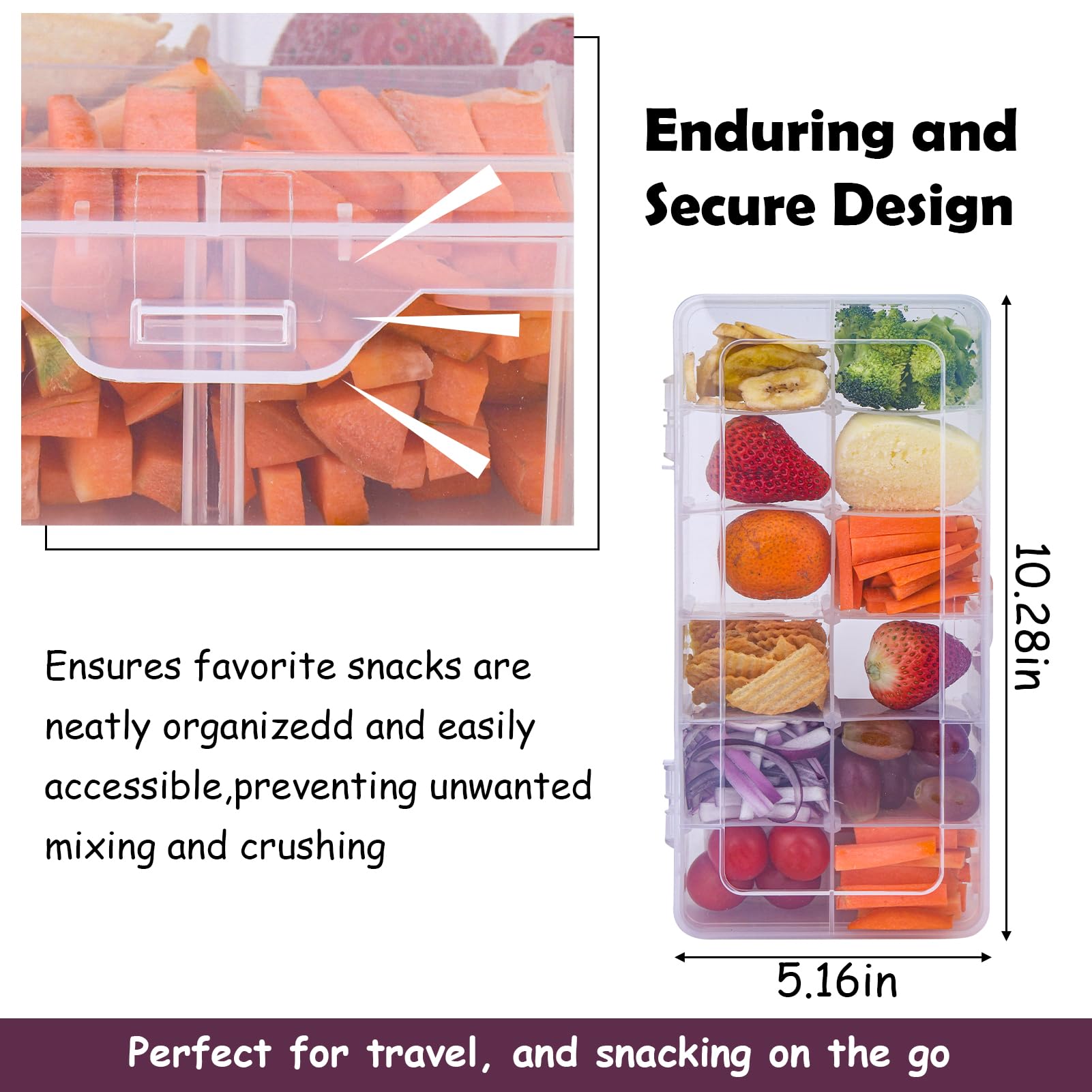 Mua Snack Box Container for Kids Lunch Accessories,Divided Snackle Box ...