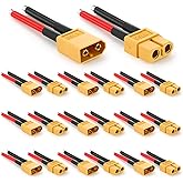Amazon.com: 5 Pairs XT60 Plug Connector Female and Male with 14AWG Silicon Wire for RC Lipo ...