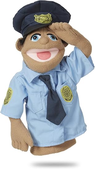 Melissa & Doug Police Officer Puppet with Detachable Wooden Rod for ...