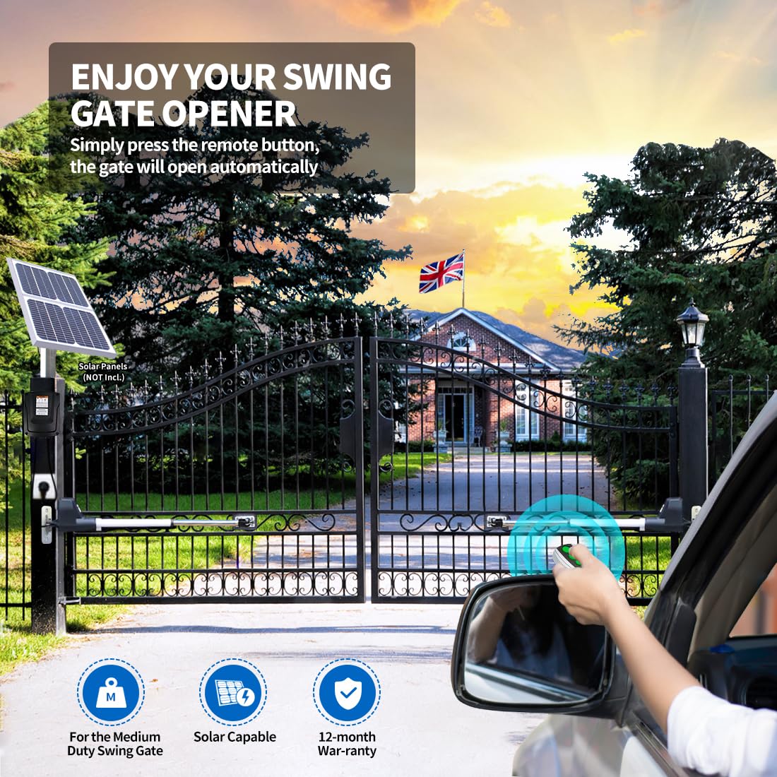 Mua TOPENS AT602 Dual Swing Gate Opener Medium Duty Automatic Gate ...