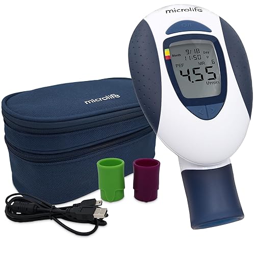 Microlife (Deluxe Kit) Digital Peak Flow Meter Tests PEF / FEV1 / Early ...