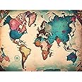 Amazon.com: UPABLUNSO 5D World Map Diamond Painting Kits, Retro Full ...