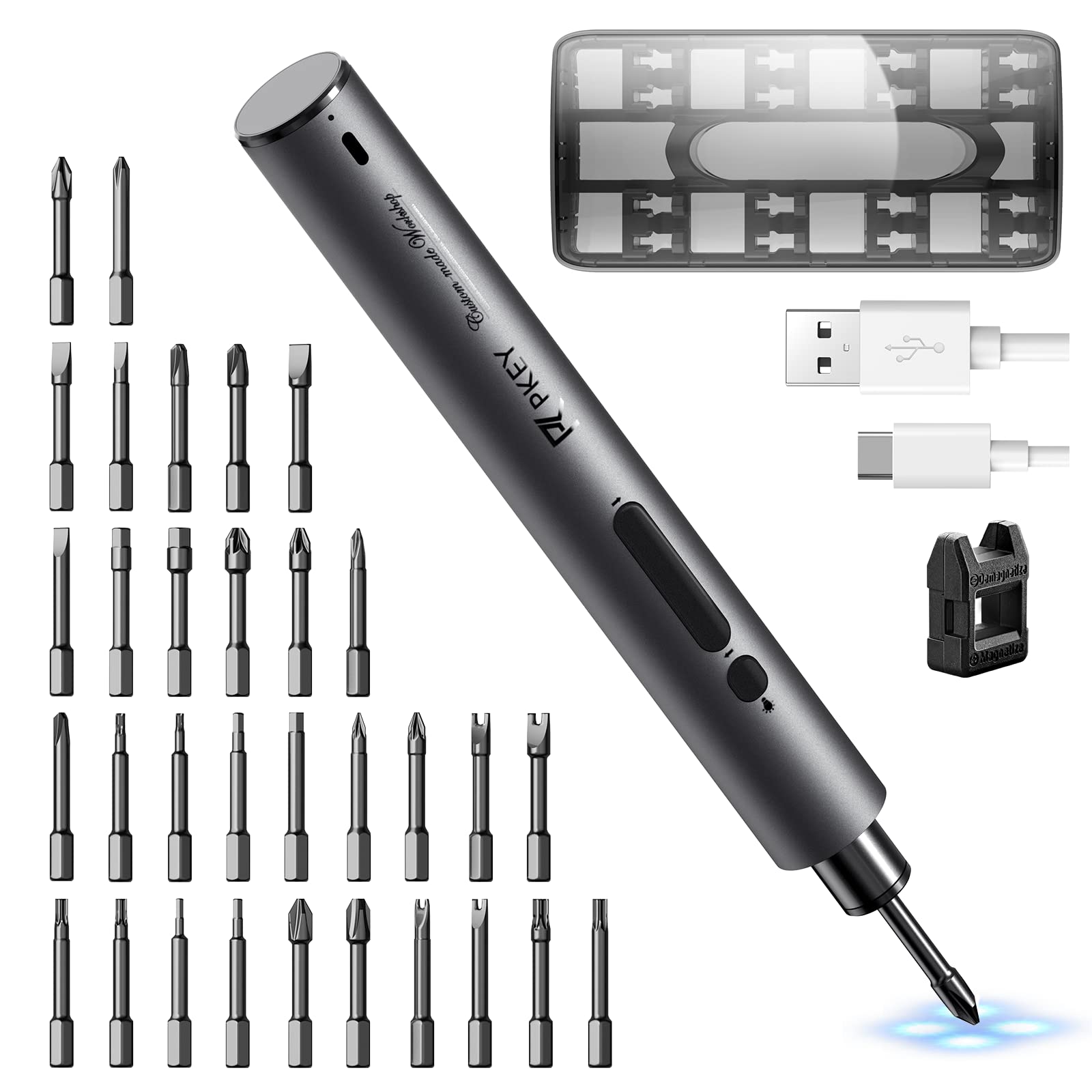 Mua PKEY Electric Screwdriver Set, Cordless Screwdriver with 32 ...