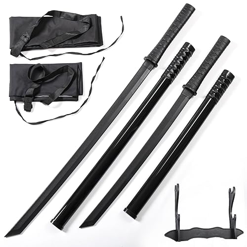 RTCT Katana Sword Polypropylene Training Samurai Sword 2-Piece Set with Display Stand High ...