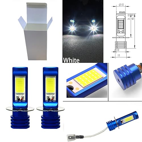 H3 LED bulb fog light Extremely Bright white bulbs golden yellow, dual ...