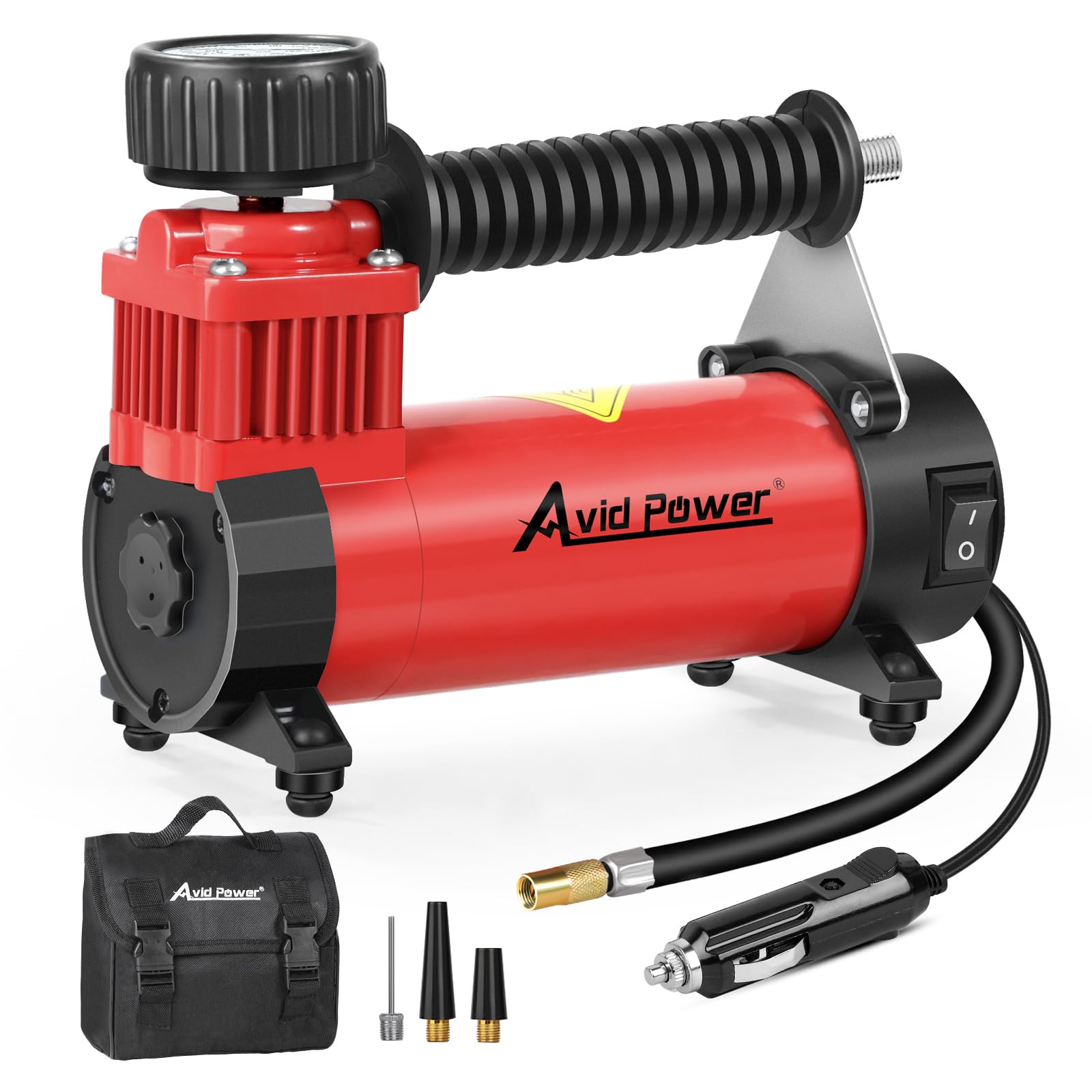 AVID POWER 12V DC Tire Inflator Portable Air Compressor, Compact Air ...