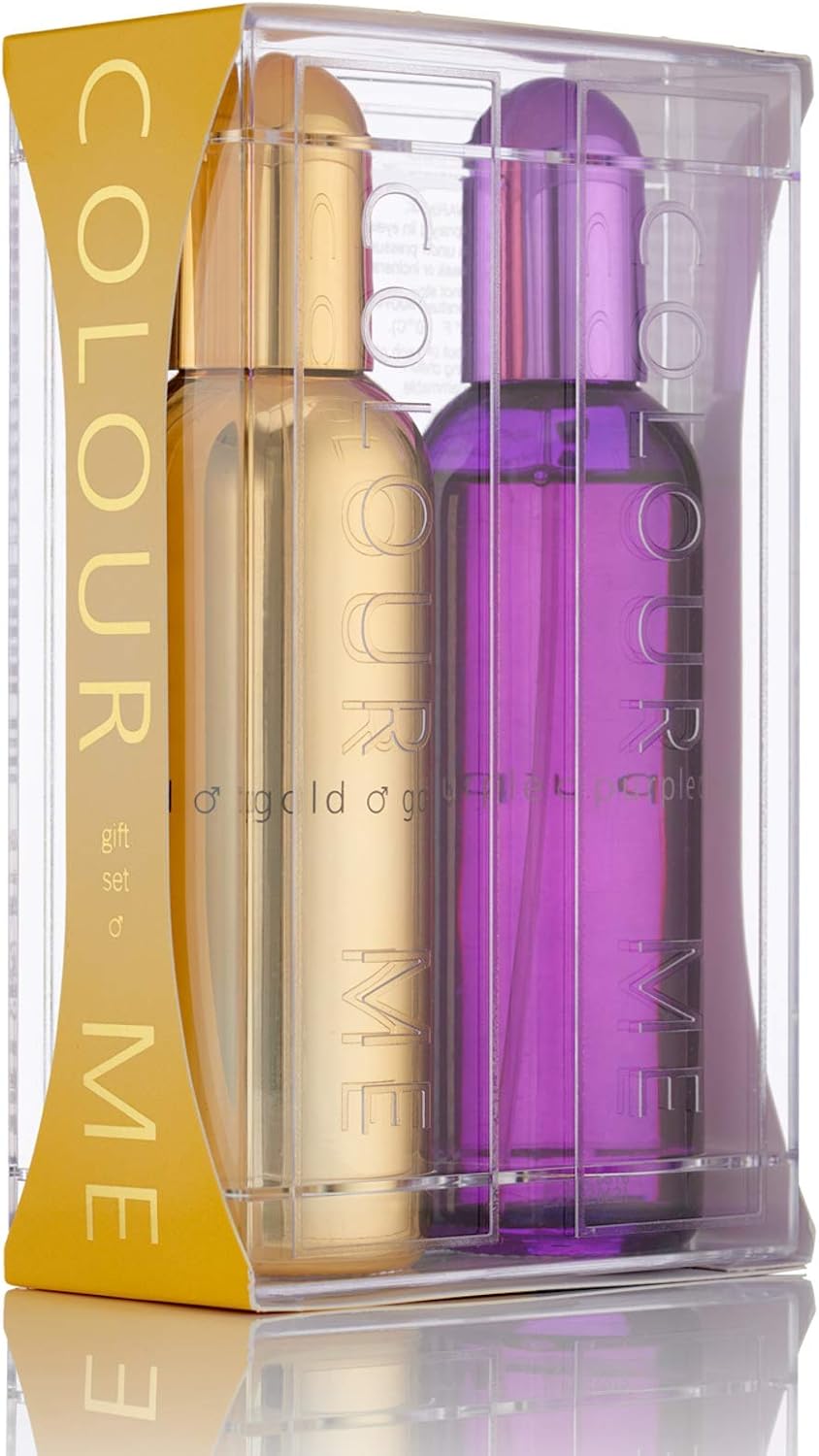Colour Me Gold Homme & Colour Me Purple, 2x100ml Eau de Parfum, Twin ...