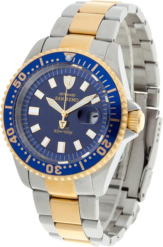 DETOMASO San Remo Solar Men's Quartz Watch with Blue Dial Analogue ...