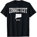 Amazon.com: Connecticut T-Shirt Vintage Sports Design Retro CT Tee ...