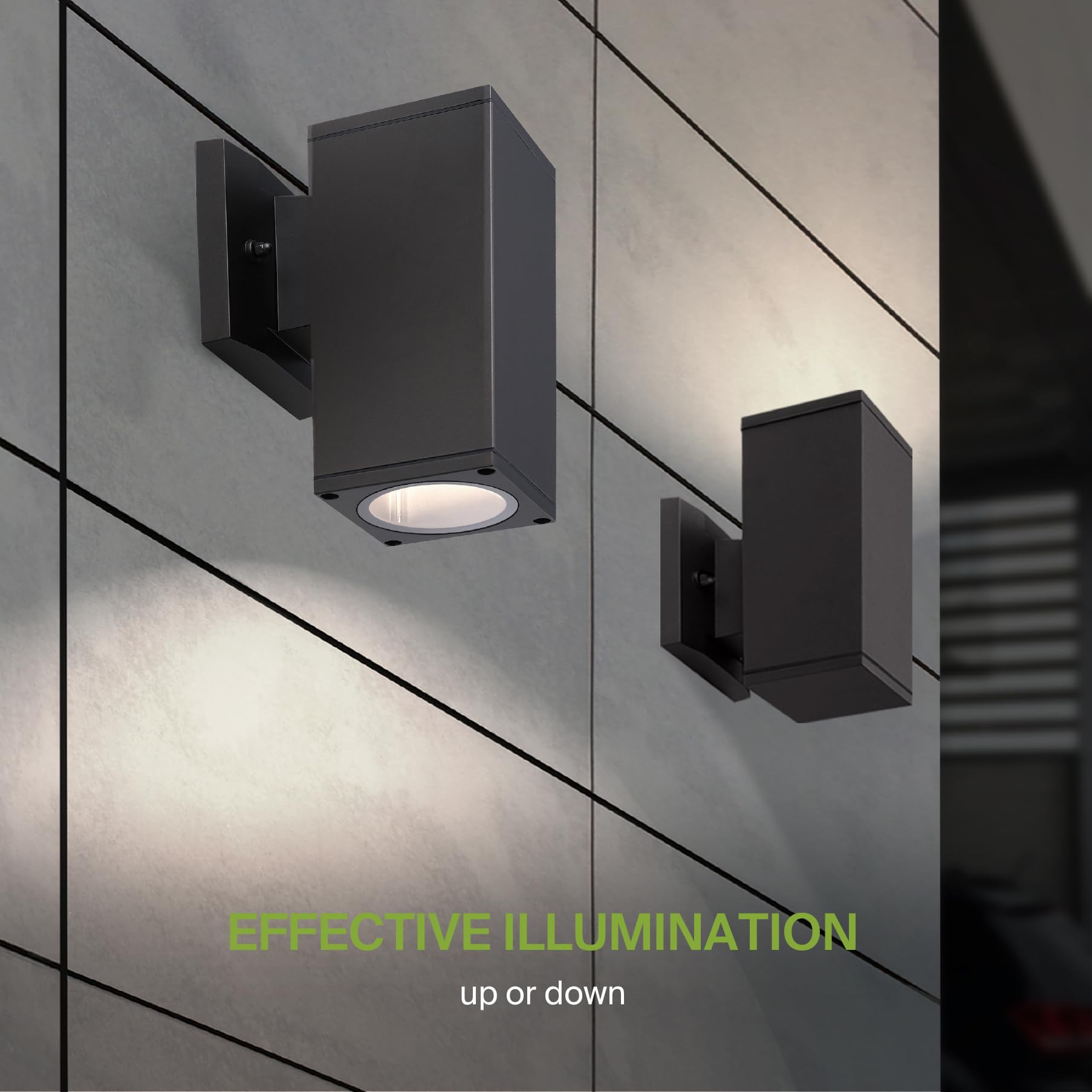 ASD 1 Light Square Outdoor Wall Light Fixture | 60W E26 Socket 120V ETL ...