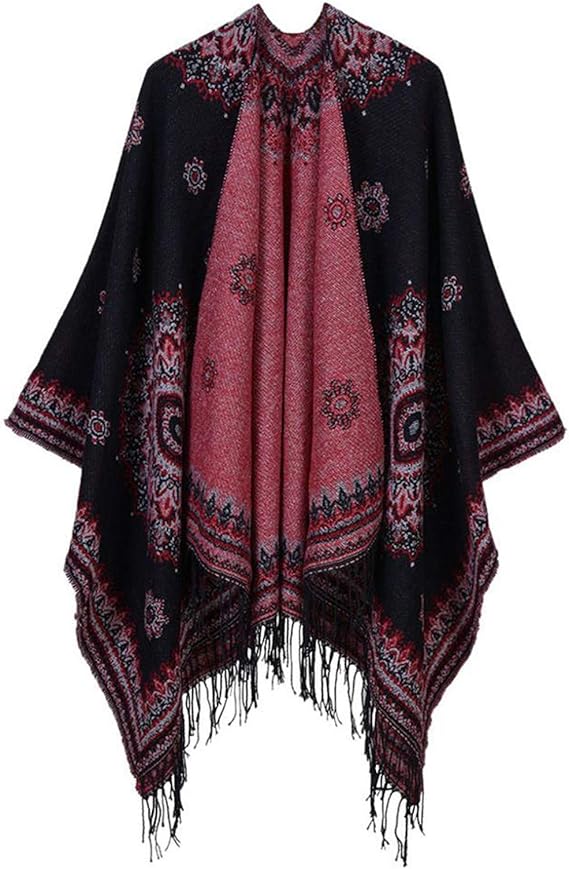 Capa de invierno de lana para mujer, cálida, suave, de cachemira ...