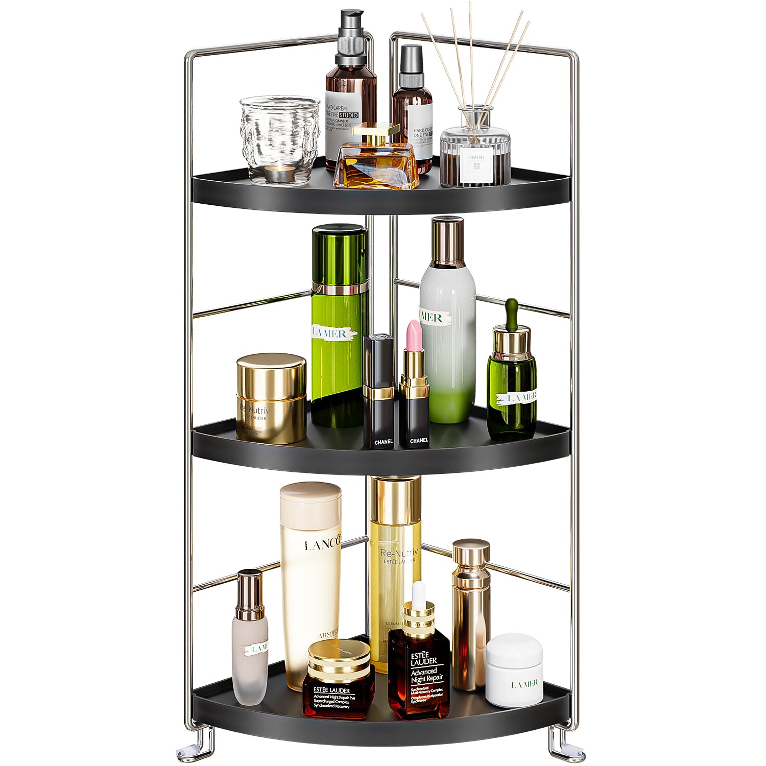 KINGBERWI 3 Tier Bathroom Corner Organizer Countertop, Vanity Counter ...