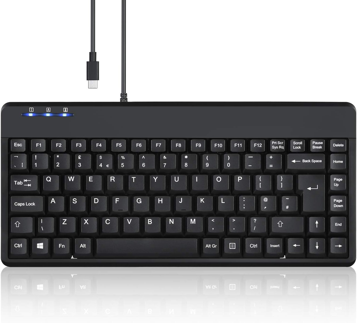 perixx PERIBOARD-409C Wired USB-C Mini Keyboard, Black, UK QWERTY ...