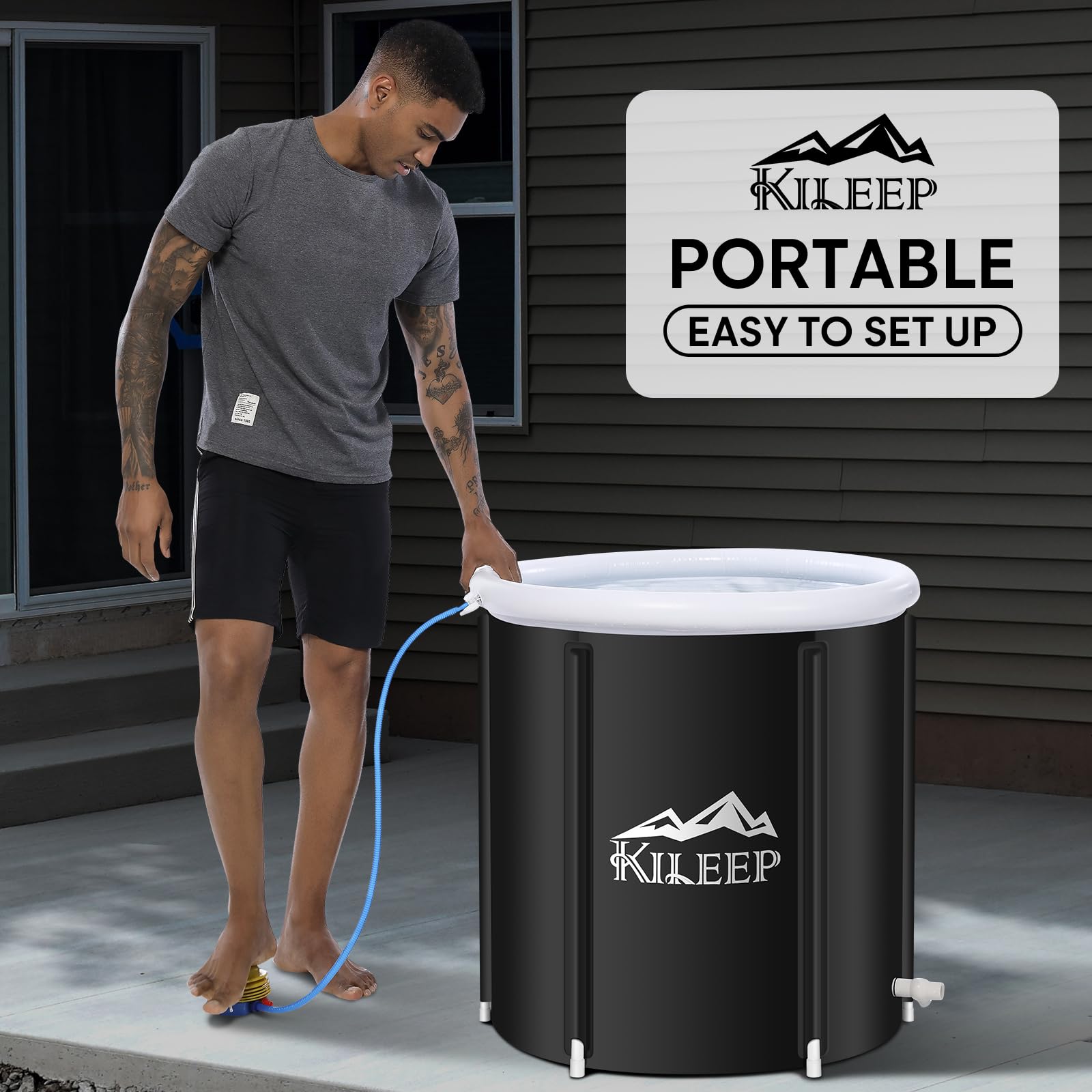 Mua Cold Plunge Tub with Cover, Large Ice Bath Tub at Home 120 Gallons ...