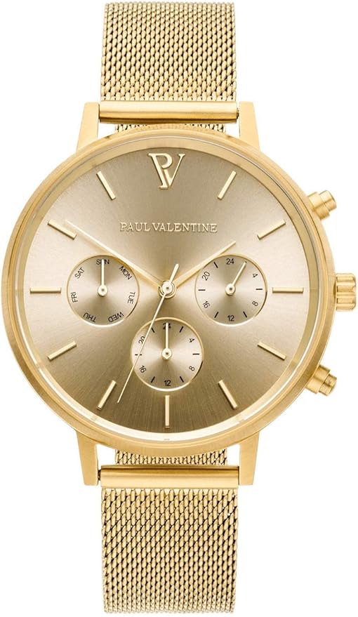PAUL VALENTINE® Multifunctional Ladies Watch Made of Stainless Steel ...