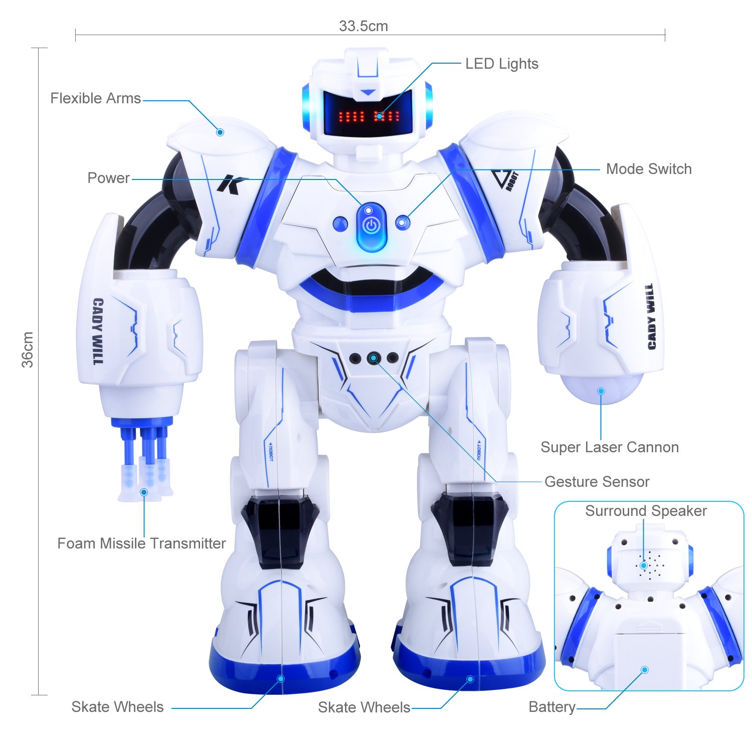 Kuman Smart Robot RC Remote Control Robotic Toys Walking Singing ...