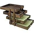 Amazon.com: MyGift 4-Tier Vintage Brown Wood Expandable Paper Tray ...
