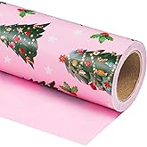 Amazon.com: WRAPAHOLIC Reversible Christmas Wrapping Paper - Mini Roll ...
