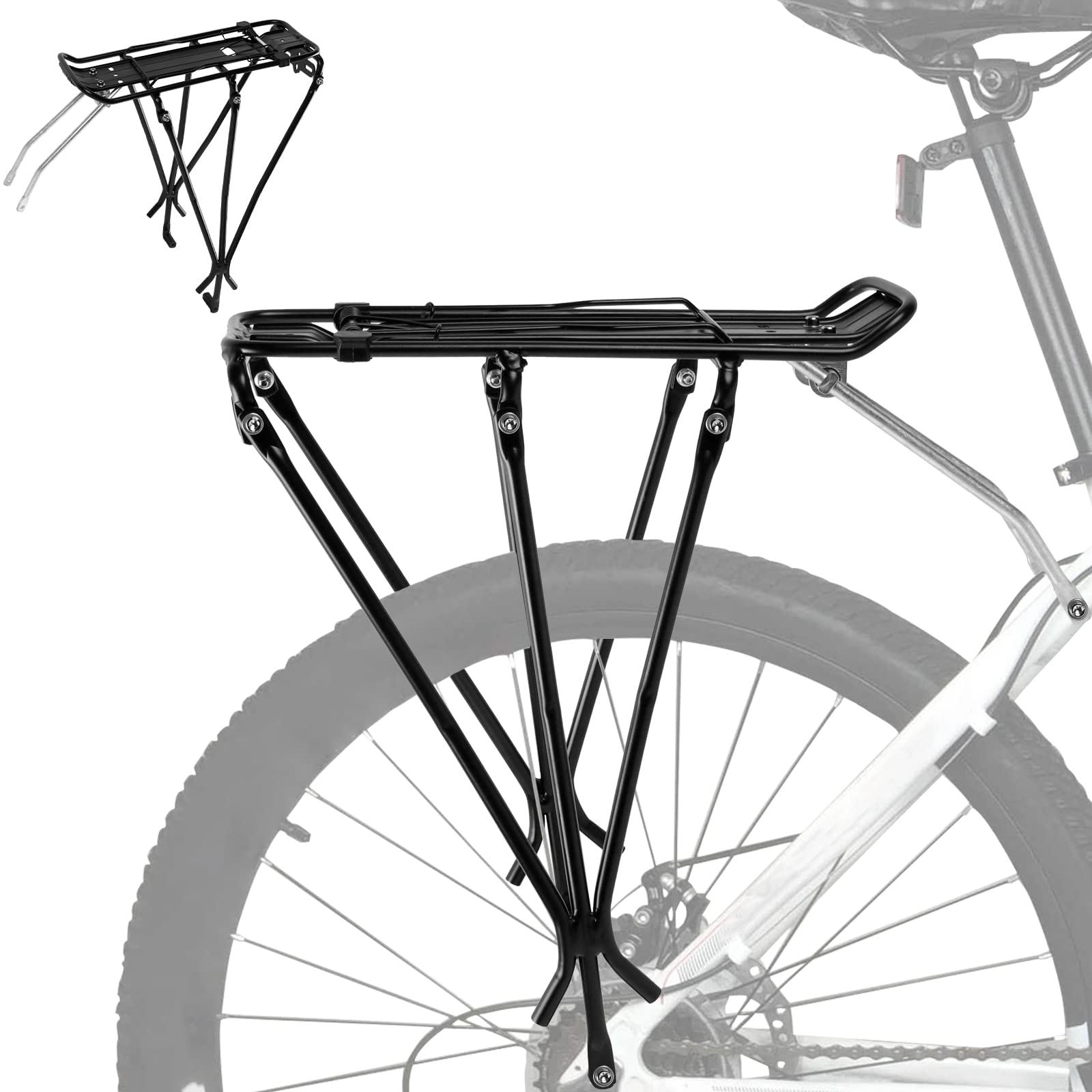 Dreamoon Bike Cargo Rear Rack Bike Universal Adjustable Aluminum Alloy ...