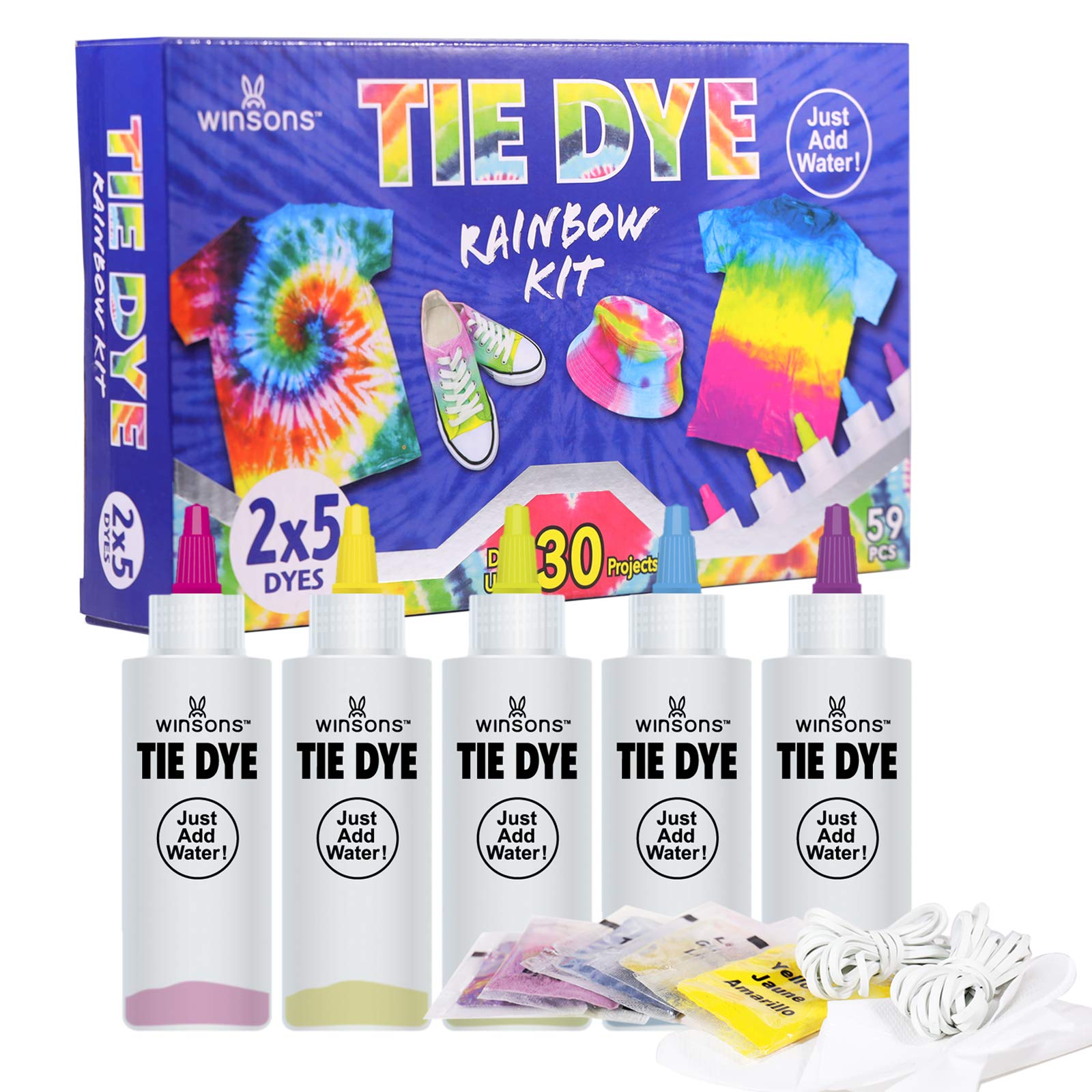 Mua Tie Dye Kit 5 Colors Permanent Fabric Dye Art Set for Kids Adults ...