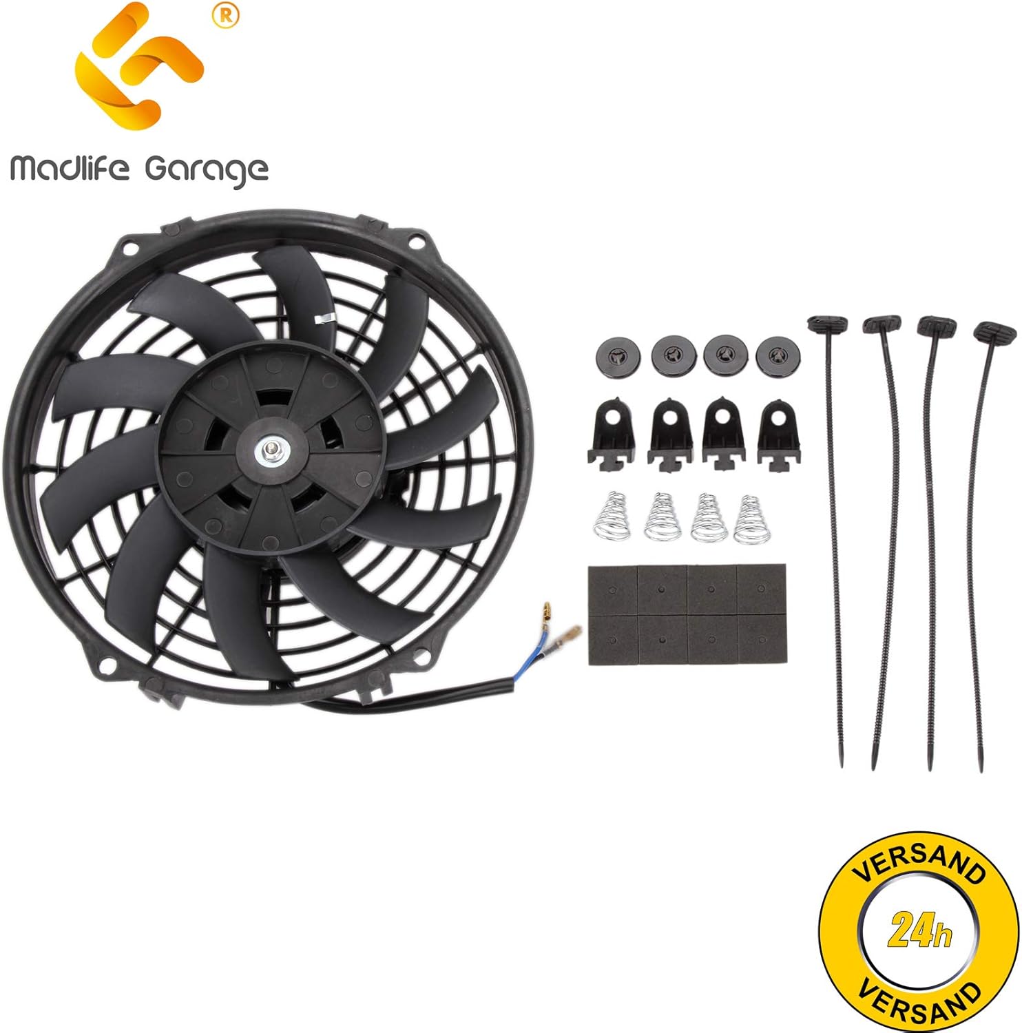Madlife Garage Universal 9" 80W Elektrische Lüfter Ventilator Auto ...