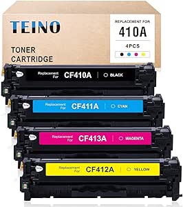 Amazon.com: TEINO Compatible Toner Cartridge Replacement for HP 410A CF410A CF411A CF412A CF413A ...