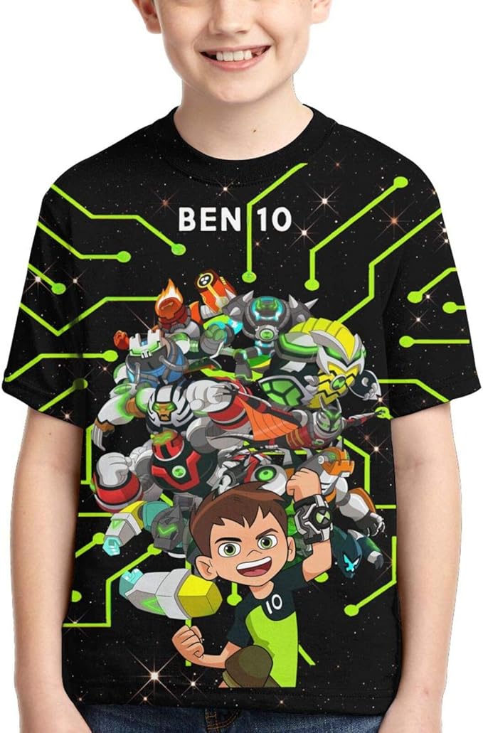 issct Ben-10 T-Shirts Boys and Girls Shirts Cartoon Printing Casual ...