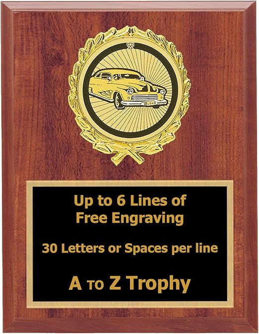 Amazon.com : Trophies Custom Car Plaque Awards 7x9 Wood Hot Rod Auto ...