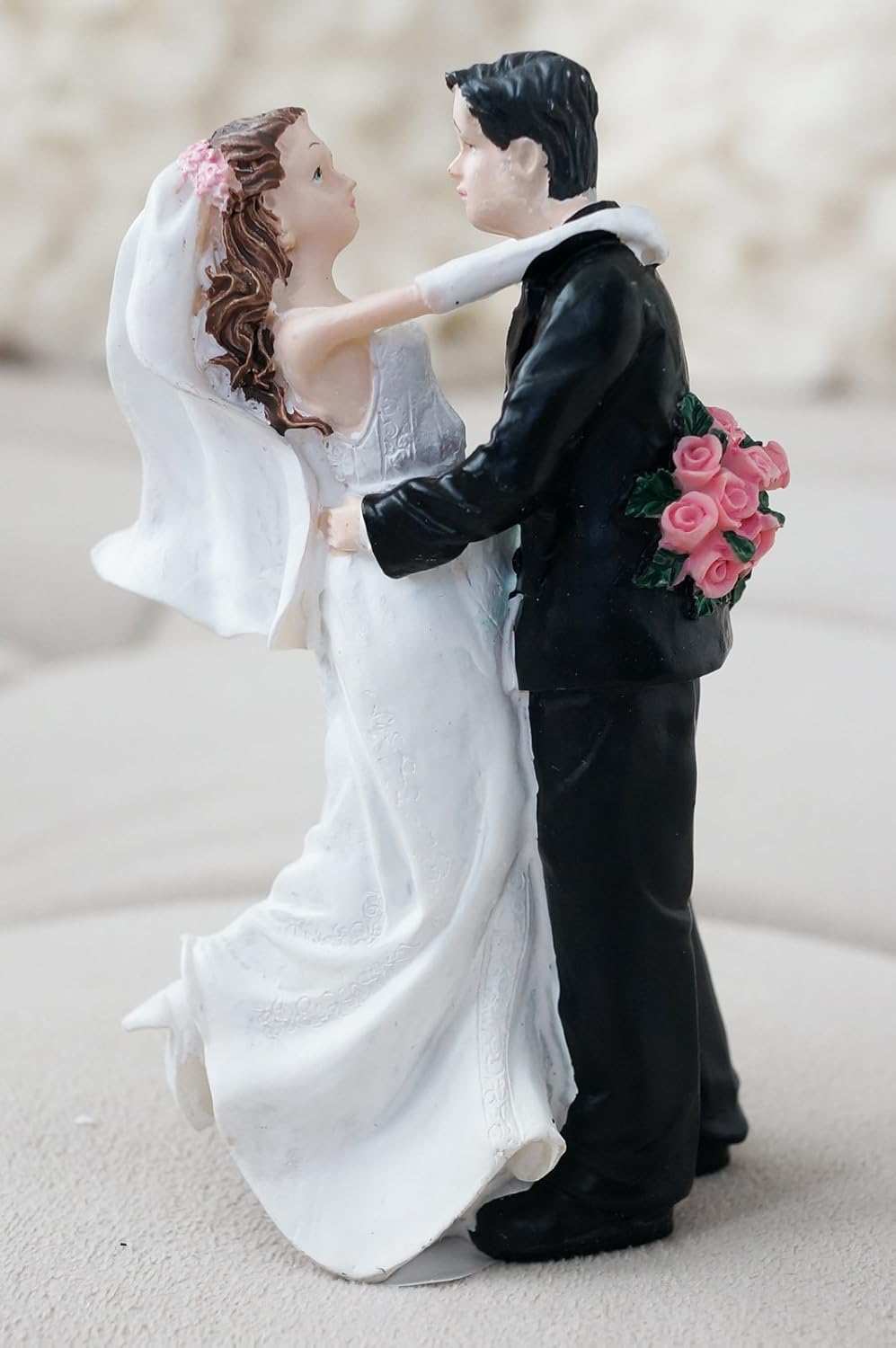 Buy Vintage Wedding Couple Bride & Groom Embracing Decor Figurine ...