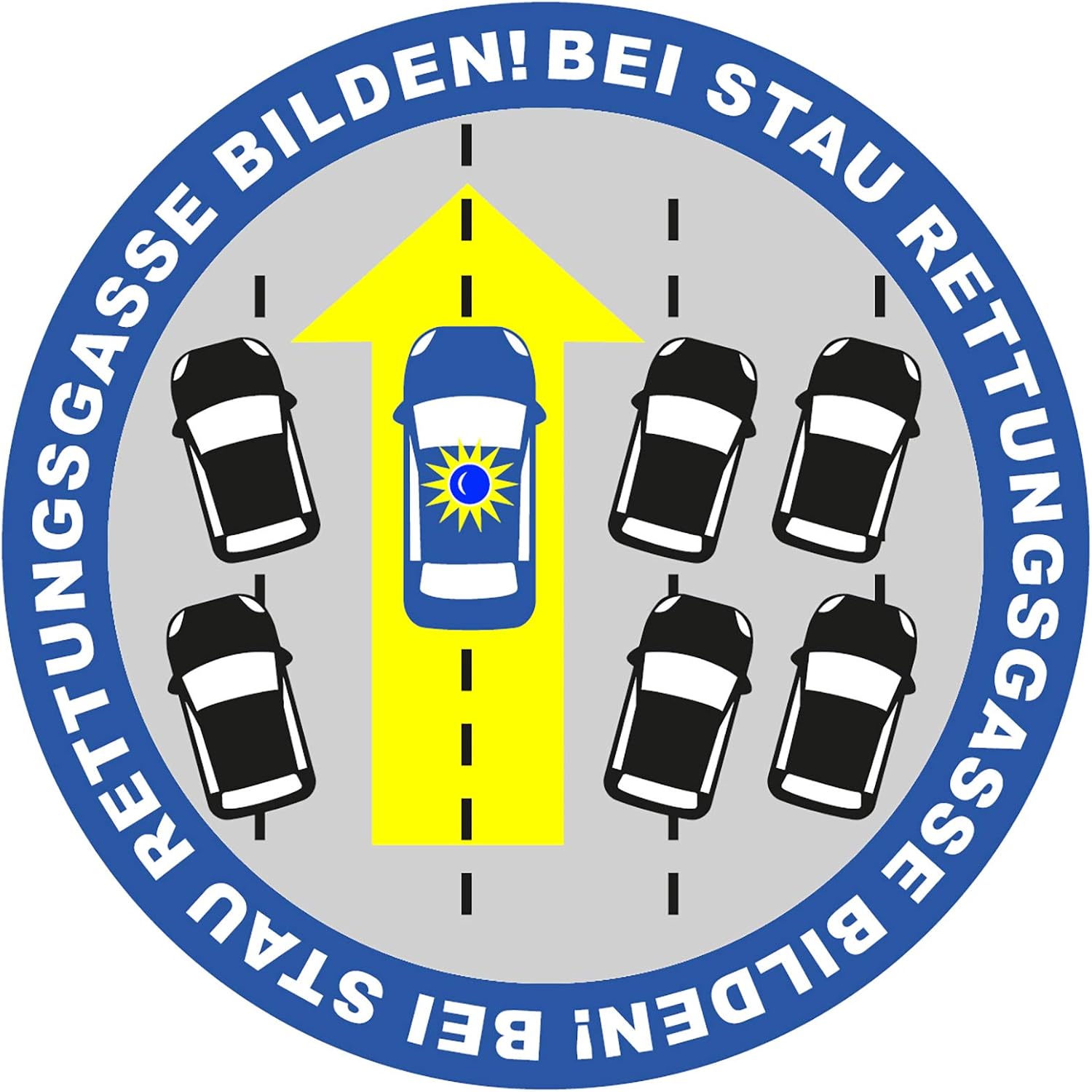 Finest Folia Autoaufkleber Bei Stau Rettungsgasse Bilden Sticker ...