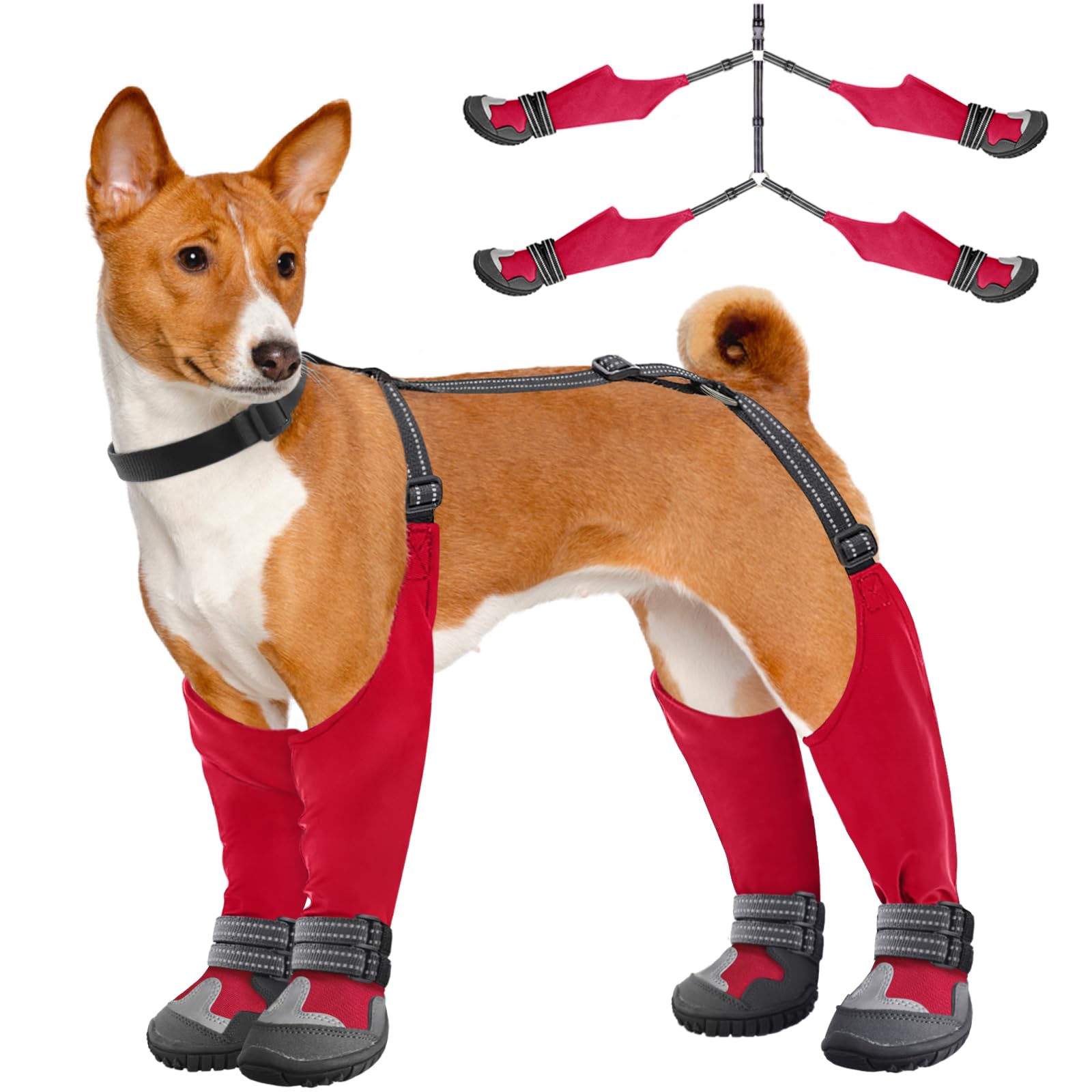 Idepet Dog Suspender Boots, Canada Pooch Tall Dog Boots Anti-Slip ...