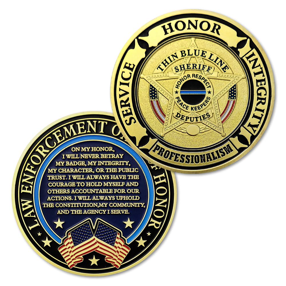 Mua Thin Blue Line Sheriff Police Challenge Coin Law Enforcement Oath ...
