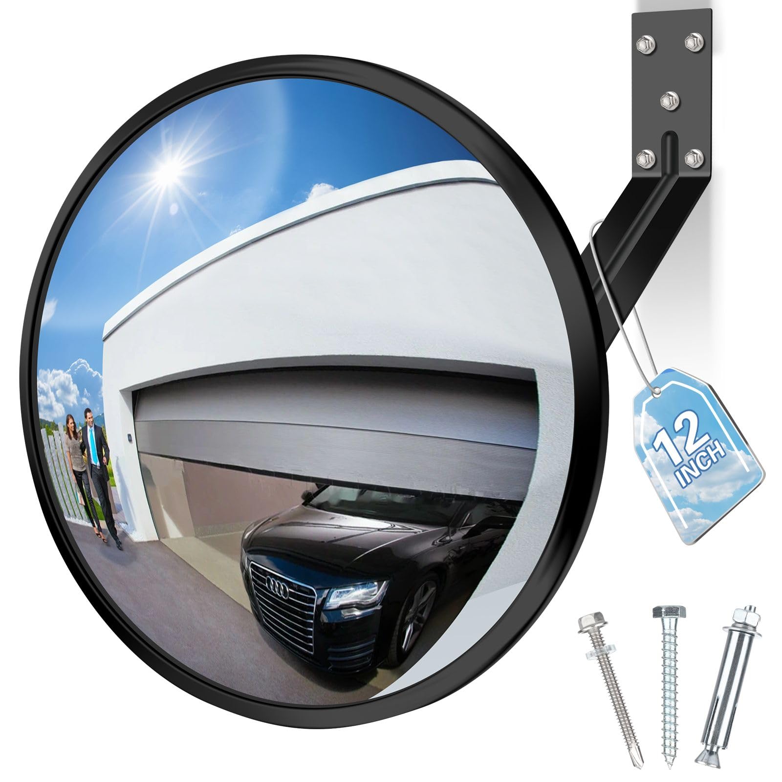 Narremcoy 12 inch Acrylic Convex Mirror, Adjustable Wide Angle View ...